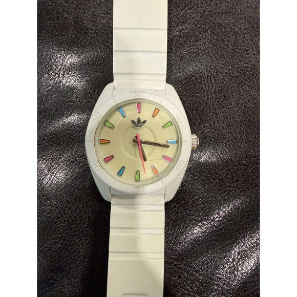 adidas | Accessories | Adidas White Rubber Analog Dive Style Watch ...